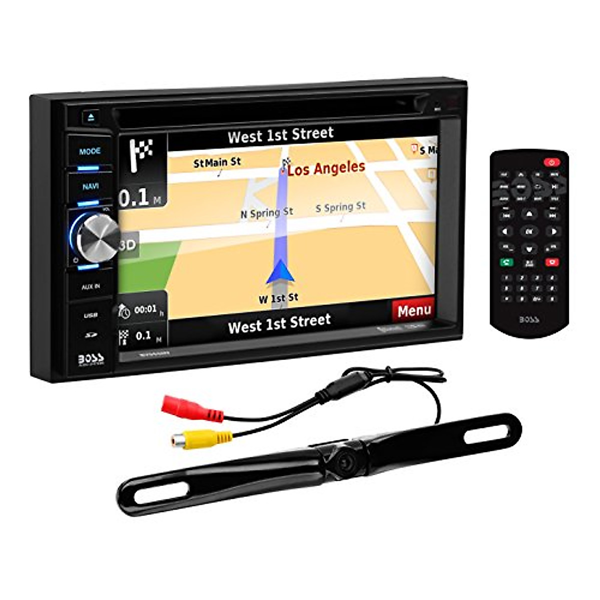 BOSS Audio Systems Elite BN965BLC Car GPS Navigation DVD Player - Double Din, Bluetooth Audio and Calling, 6.5 Inch LCD Touchscreen Monitor, MP3/CD/DVD/USB/SD, Aux-in, AM/FM Radio Receiver