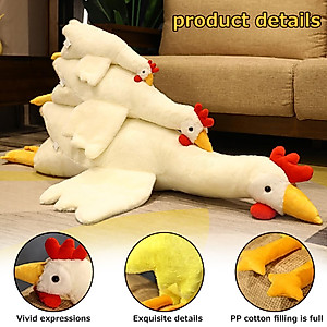 Yuthsona Chicken Stuffed Animal Plush Pillow Toys Giant Stuffed Farm Animal Plush Doll Cozy Chicken Plush Sleeping Pillow Gifts for Kids Birthday Decoration