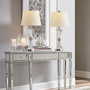 Touch Control Table Lamp for Bedrooms 3 Way Dimmable White Drum Shade Modern Bedsides Nightstand lamp Set of 2 with 2 USB Charging Port(Bulbs Included)