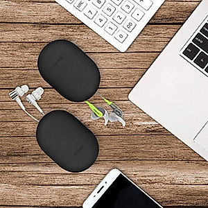 Geekria Silicone Case Cover Compatible with Jaybird X3, X2, BlueBuds X, Freedom, Bose SoundSport, SoundTrue Earbuds, Earphones Skin Cover, Protective Carrying Case (Black, Size S, 2 Packs)