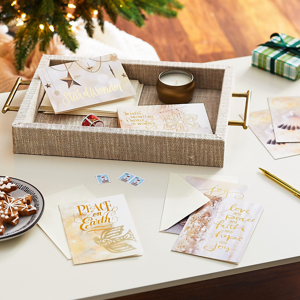 Hallmark Boxed Religious Christmas Cards Assortment, Christmas Blessings (6 Designs, 24 Cards with Envelopes)