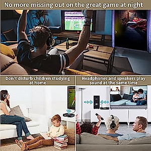 cwuiga Wireless Headphones for TV Watching with Bluetooth 5.3 Transmitter 100 Ft Long Range 35 Hours No Delay Over-Ear Television Headphones Wireless for Seniors Digital 3.5mm AUX RCA Optical Coaxial