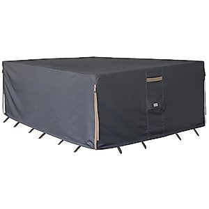 Garden Balsam Heavy Duty Waterproof Patio Furniture Covers,Fading Resistant Outdoor Table and Chair Covers Large Rectangular 128"Wx 82"D x 28"H Dark Grey