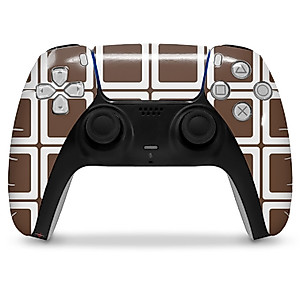 WraptorSkinz Skin Wrap compatible with Sony PS5 DualSense Controller Squared Chocolate Brown (CONTROLLER NOT INCLUDED)