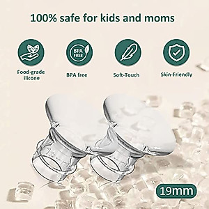 MomMed Flange Inserts 19mm for MomMed/Momcozy/Tsrete 24mm Breast Shields/Flange, 19mm Flange to Reduce 24mm Nipple Tunnel Down to 19 mm, 2Pack