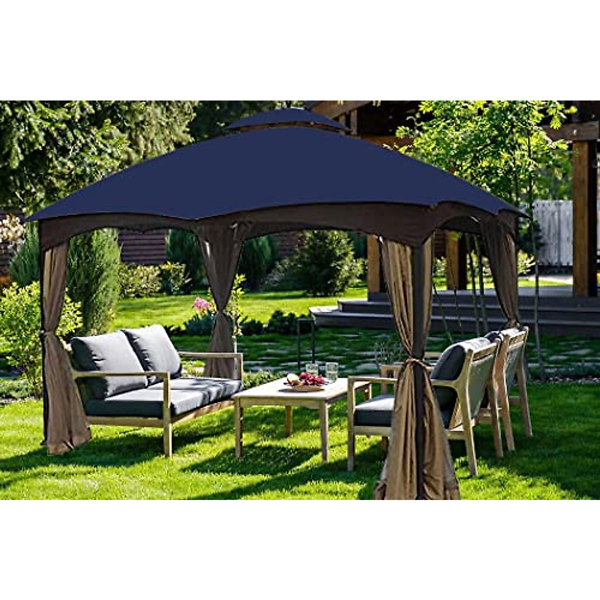SCOCANOPY Replacement Canopy Top for The Lowe's Gazebo Model #GF-12S004B-1 / GF-12S004BTO (Navy Blue)