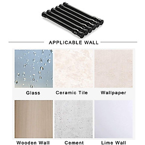 6Pcs Small Tension Rod, Goowin Tension Rod, No Drilling Rustproof Spring Adjustable Mini Tension Curtain Rod for Closet, Cupboard, Wardrobe, Bookshelf, Black (7-11 inch)