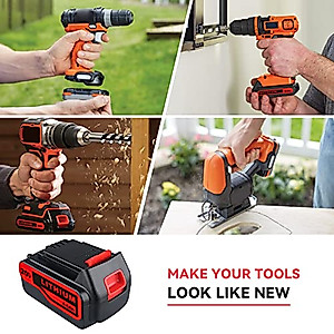 2 Pack 4.0Ah 20V LBXR20 Lithium Battery Replacement for Black and Decker 20Volt Max LBXR20 LB20 LBX20 LBXR2020 LBX4020 LB2X4020-OPE LBXR20-OPE Power Tools