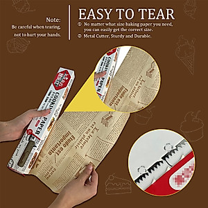 MEGXIT 2Pcs Parchment Paper Roll,Non-Stick,Waterproof,Greaseproof,High Temperature Resistant Baking Paper Roll,Parchment Paper Roll for Baking, Cooking, Grilling, Air Fryer-Brown+White