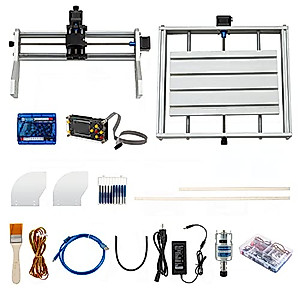 3018 Pro CNC Router Machine All-aluminum Frame PCB PVC Wood Carving XYZ Working Area 300 x 180 x 45mm with Z Probe, Limit Switches, Offline controller, GRBL control, Emergency Stop
