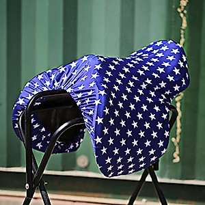 Harrison Howard Stretchy Saddle Cover Keep Saddle Scratch-and-Dust Free Multi-Prints Dressage Saddle Cover-Lined Stars