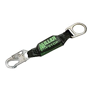 Miller by Honeywell 928LS-Z7/18INBK Sofstop Shock Absorber Pack with Locking Snap Hook & D-Ring