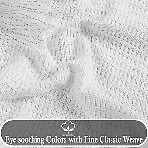 Tex Trend 100% Cotton Blanket King Size for Bed - Classic Fall Blanket, Lightweight, Thermal, Breathable, Soft Woven Blanket for All Seasons, White, 90x108 Inches