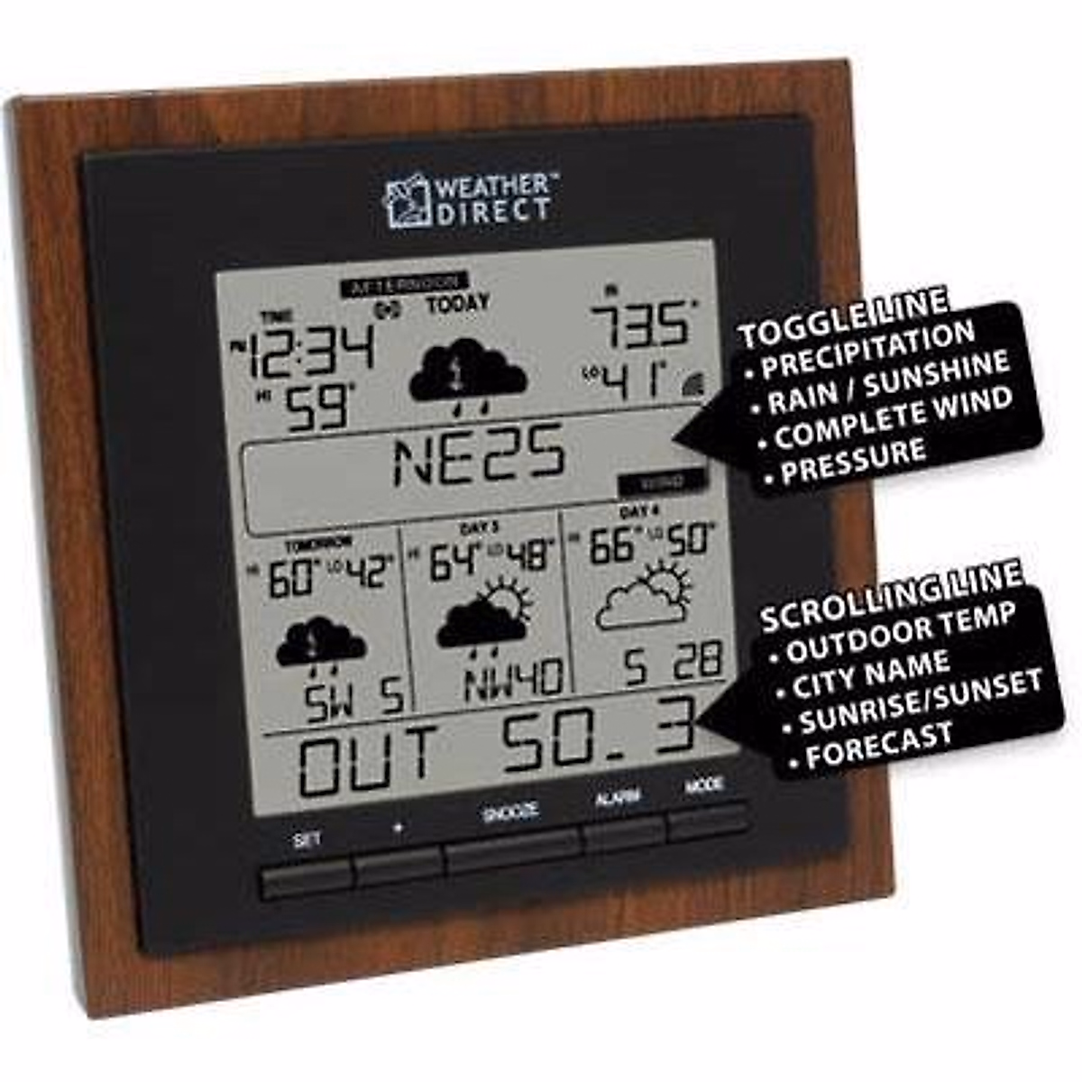 La Crosse Technology Weather Direct WD-3308U-WAL 4 Day Internet Powered Wireless Forecaster