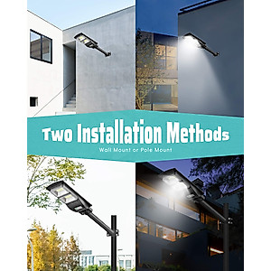 Lovus 2Pack 500W Solar Powered Street Lights, 6000K LED Dusk to Dawn, Outdoor Flood Security Light with Motion Sensor, IP65 Waterproof, Wall or Pole Mount, ST40-039-2