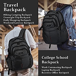 Diffosine Laptop Backpack 15.6 Inch Travel Backpacks Extra Large TSA Friendly College Business Gaming Computer Anti Theft Backpack Durable Hiking Work Daypack for Men Women(15.6 Inch, Black)