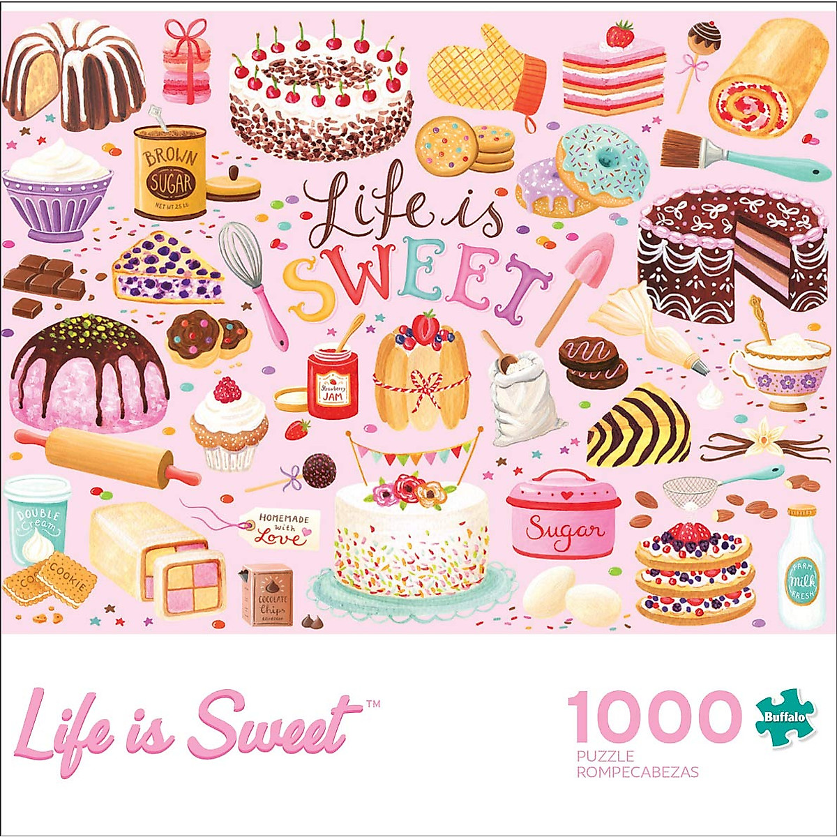 Buffalo Games - Life is Sweet - 1000 Piece Jigsaw Puzzle, Pink