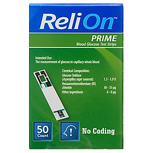 ReliOn Prime Blood Glucose Test Strips | Tiras de Glucometro | Test Strips for Diabetes | Relion Prime Test Strips |Reli On Prime Test Strips 50 Count. + Lual's 45 Diabetes Decoded