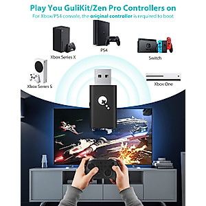 GuliKit Goku Wireless Adapter, King Kong 2 Pro Controller Adapter, Bluetooth, Works with Xbox Series X, PS4, Switch, PC