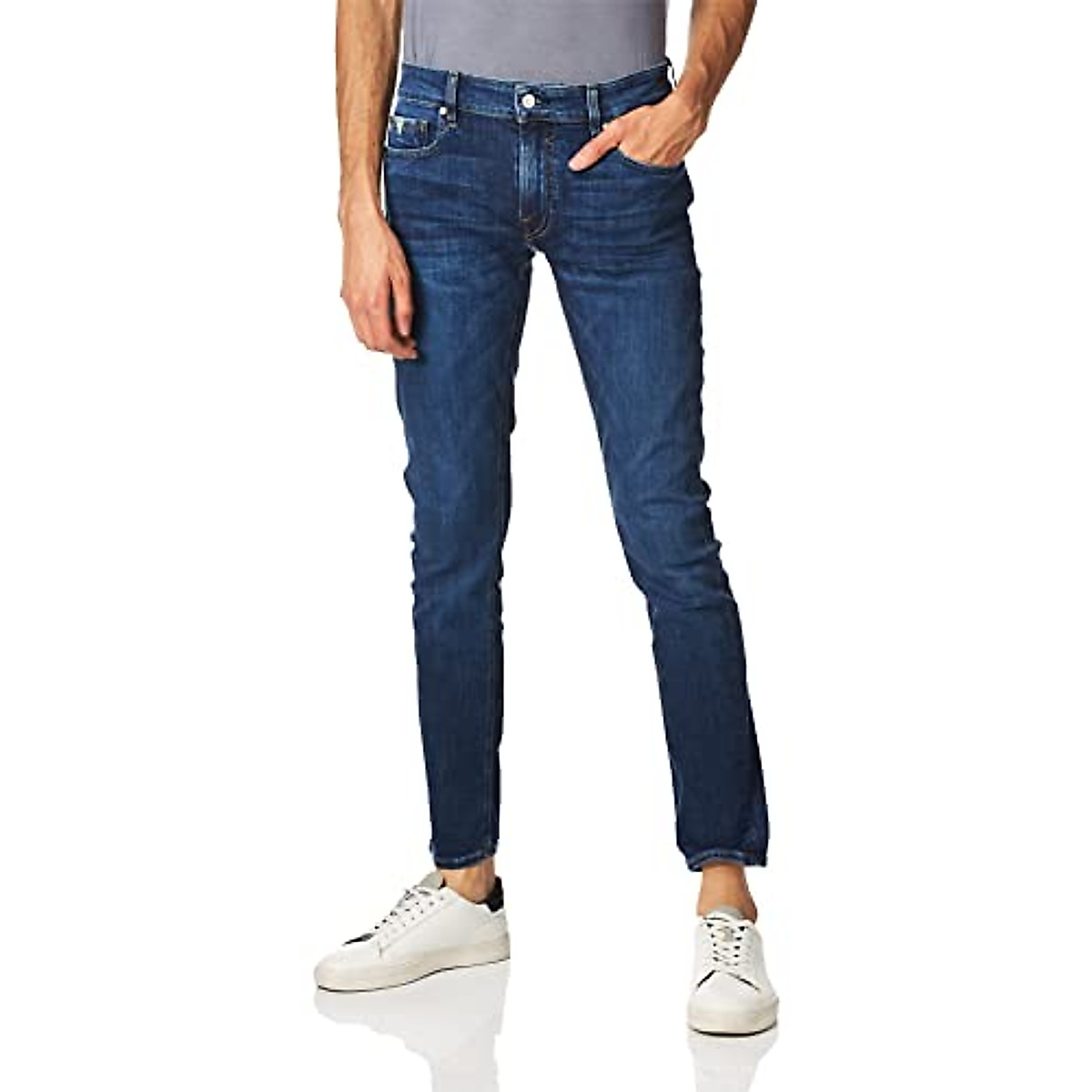 GUESS Men's Mid Rise Skinny Fit Jean, Olvera Wash, 33W X 32L