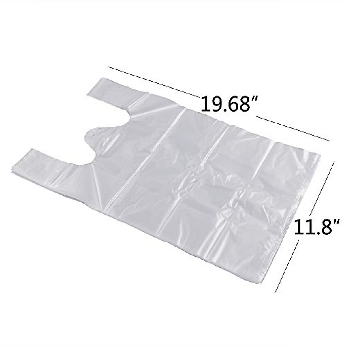 Lesbin Clear Plastic Handle T-shirt Shopping Bags, 400 Counts Reusable Carryout Bags