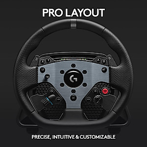 Logitech G PRO Racing Wheel for PC, Direct Drive 11 Nm Force, TRUEFORCE Force Feedback, Magnetic Gear Shift Paddles, Dual Clutch, OLED Display, Quick Release, PRO Button Layout