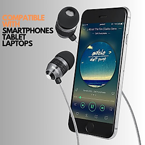 Betron B25 Earphones, Noise Isolating in-Ear Wired Headphones with Strong Bass, Tangle-Free Cord, Lightweight, Carry Case and Soft Earbud Tips (Black)