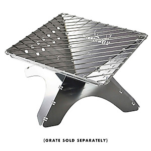 Winnerwell Flatfold Fire Pit - Large| Portable Stainless Steel Fire Pan