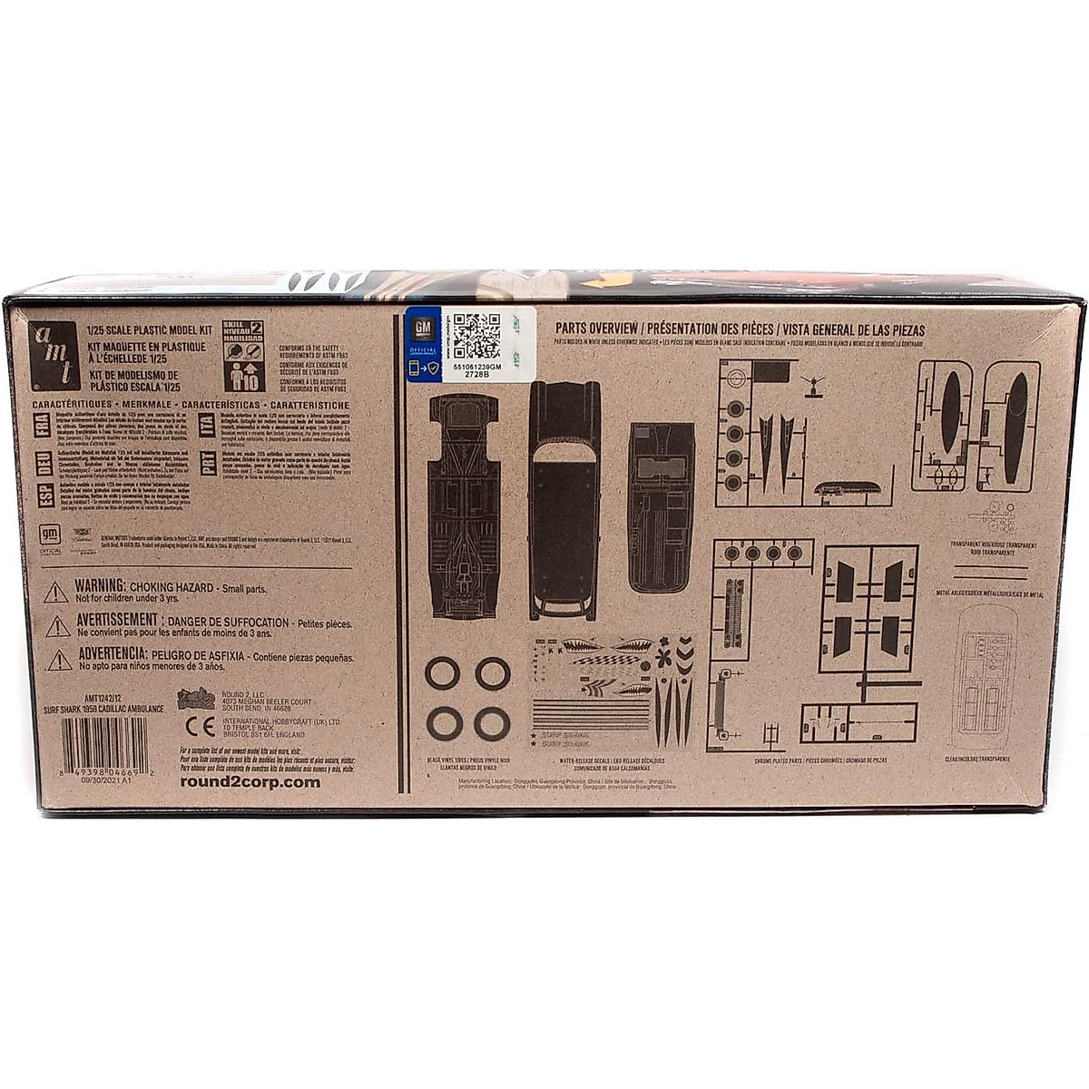 AMT Cadillac Ambulance 1959 1:25 Scale Model Kit, Factory Color