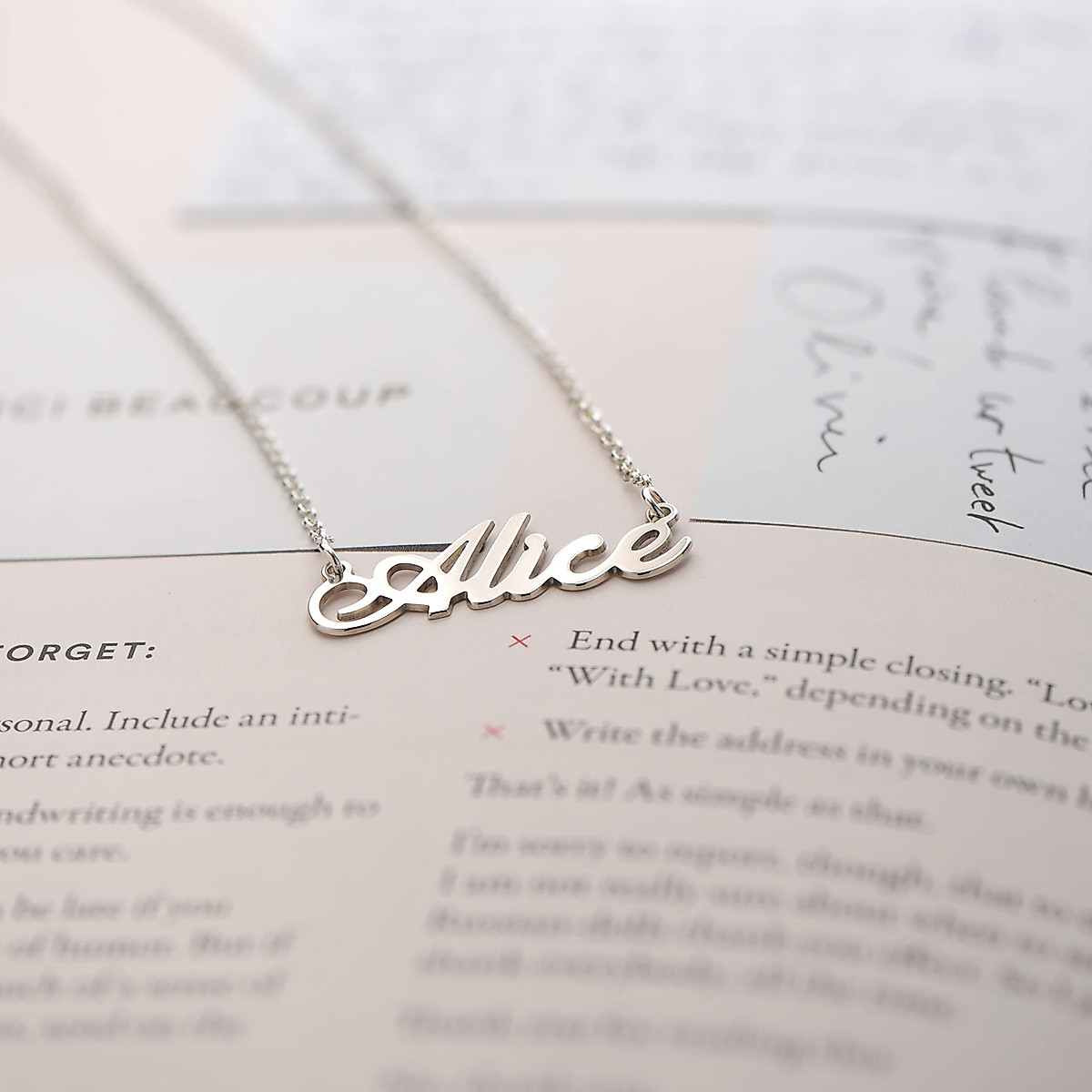 MyNameNecklace Personalized Custom Classic Name Necklace in Sterling Silver 925 or Gold Plating - Custom Jewelry for Her silver