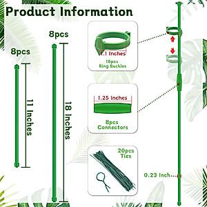 Plant Stakes,18Inch & 11Inch Plant Support Stakes,HAINANSTRY Adjustable Length Garden Stakes,Plant Stakes for Indoor and Outdoor Plants,Tomatoes/Beans/Orchid/Vegetable Stakes for Garden