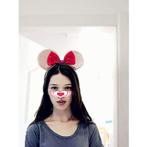 OBUY Bow Headbands Glitter Princess Party Decoration Adult Sparkly Mermaid Mouse Ears Headband for Girls Cosplay Costume for Girls & Women