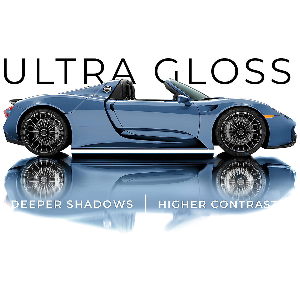 VViViD+ Ultra Gloss China Blue 1ft x 5ft Vinyl Car Wrap Premium Paint Replacement Film Roll with Nano Air Release Technology, Stretchable Protective Cap Liner, Self Adhesive, Indoor Outdoor