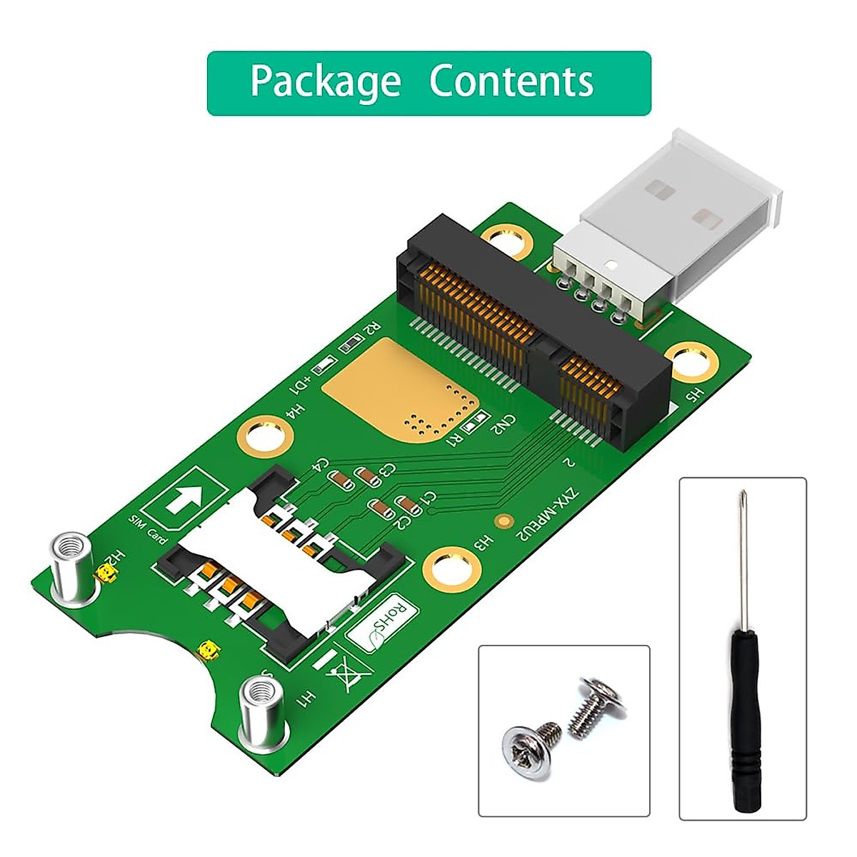 Mini Pcie USB Adapter SIM to USB Adapter with SIM Card Slot for WWAN/LTE Module