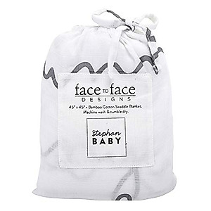 Stephan Baby Face to Face Collection Viscose + Cotton Swaddle, Hunny Bunny
