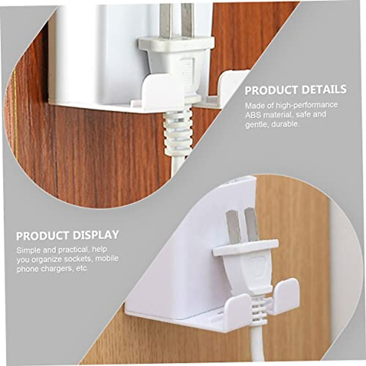 Levemolo 2pcs Holder for Plug Mount Dock Phone White Charging Bedroom Practical Power Hanging Kitchen Pocket Organizer Stands Socket Universal Professional Adhesive Control Cell Stand
