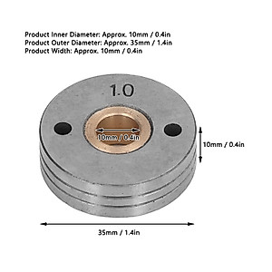 5PCS Wire Feed Drive Roller 0.8‑1.0mm Groove Wire Feeder Wheel Bearing Steel Welders Equipment Parts Double Drive Welding Wire Guide Rollers for Wire Feeder