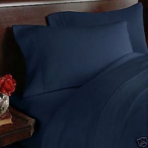 Elegance Linen Wrinkle-Free- 1200 Thread Count Queen Size Egyptian Quality 3pcs Duvet Cover, Navy Blue