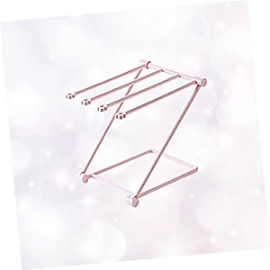 COLLBATH Standing Hand Towel Holder Kitchen Towel Stand Bathroom Towel Hanger Kitchen Dish Cloth Rack Rag Rack Towel Rack Kitchen Cloth Rack Cup Rack Foldable Towel Holder Pink Vertical