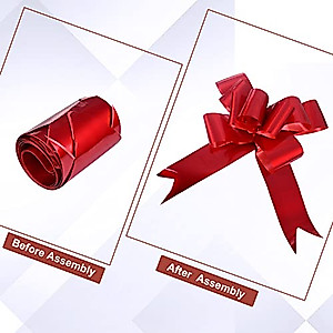 Large Red Car Bow Ribbon 23 Inchs- Decoration Wrap for Birthday, Wedding, and Giant Presents- Come with Two Suction Cup (Red)