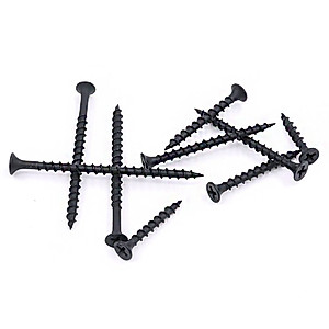 Hilitchi 220-Pcs #7 Coarse Thread Drywall Screw Assortment Kit, Bugle Head, Phillips Drive, Black Oxide Finish, for Drywall Sheetrock, Wood - [6 Different Size]