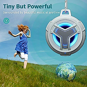 EBODA Shower Bluetooth Speaker, IPX7 Waterproof Portable Floating Speaker with Loud HD Sound, True Wireless Stereo Speaker with LED Light, 24H Play for Shower Pool Beach, Gifts for Men, Women - Gray