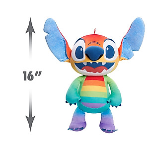 Just Play Disney Pride 16-inch Large Plush Stuffed Animal – Stitch, Alien, Soft Plushie, Kids Toys for Ages 2 Up, Amazon Exclusive