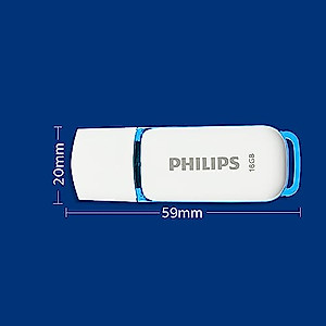 PHILIPS 16GB Flash Drive, Snow Edition USB 2.0 - White/Blue - 3-Pack