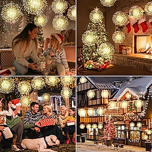 LetsFunny Fairy Starburst Christmas String Lights Wire Lights, 200 LED DIY 8 Modes Dimmable Lights with Remote Control, Decorative Hanging Starburst Lights Christmas Patio Indoor Outdoor Decoration