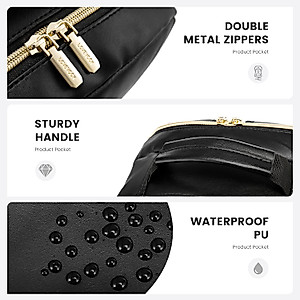 LOVEVOOK Laptop Backpack for Women, Faux PU Leather Quilted Backpack Purse, Business Computer Travel Work Bags, Nurse Backpack for Work, Fits 15.6-Inch Laptop, Black