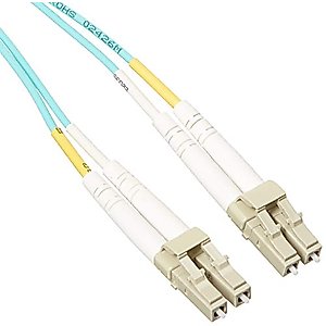 Monoprice Fiber Optic Cable - 10 Meter - Aqua | LC to LC, OM3, 50/125 Type, Multi Mode, 10Gb, Duplex