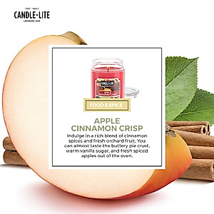 Candle-LITE Scented Candles, Apple Cinnamon Crisp Fragrance, One 18 oz. Single-Wick Aromatherapy Candle with 110 Hours of Burn Time, Red Color (Individual Box)