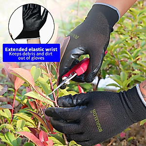 Bogalelon Work Gloves,6pairs, With Nitrile Coated Palms for Excellent Grip and Protection,Suitable for Both Men and Women and Ideal for General Work.Black,Medium., Black(6pairs)