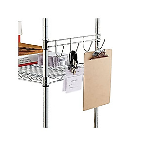 Alera ALESW59HB424SR 24 in. Deep 5-Hook Bars for Wire Shelving - Silver (2-Piece/Pack)